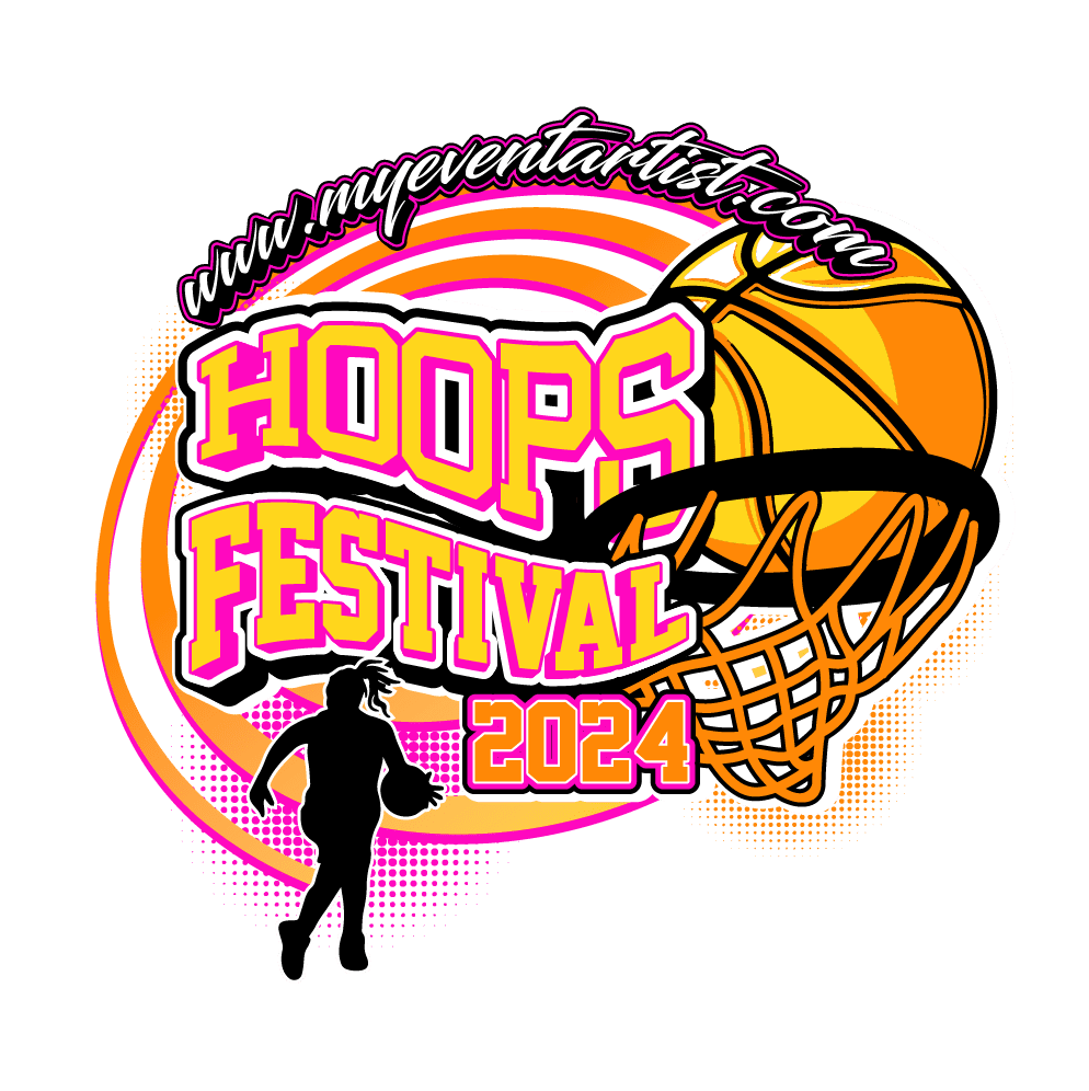 BASKETBALL EVENT HOOPS FESTIVAL LOGO DESIGN FOR PRINT | My Event Artist