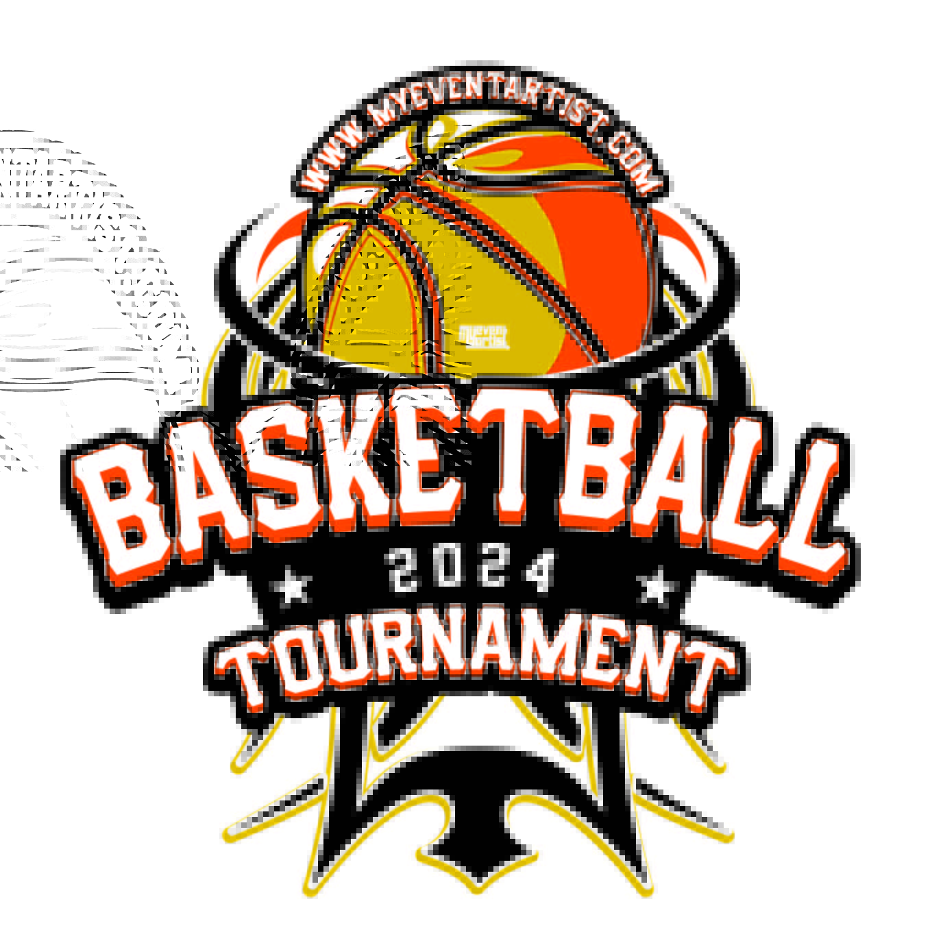 BASKETBALL TOURNAMENT EVENT VECTOR LOGO DESIGN FOR PRINT | My Event Artist