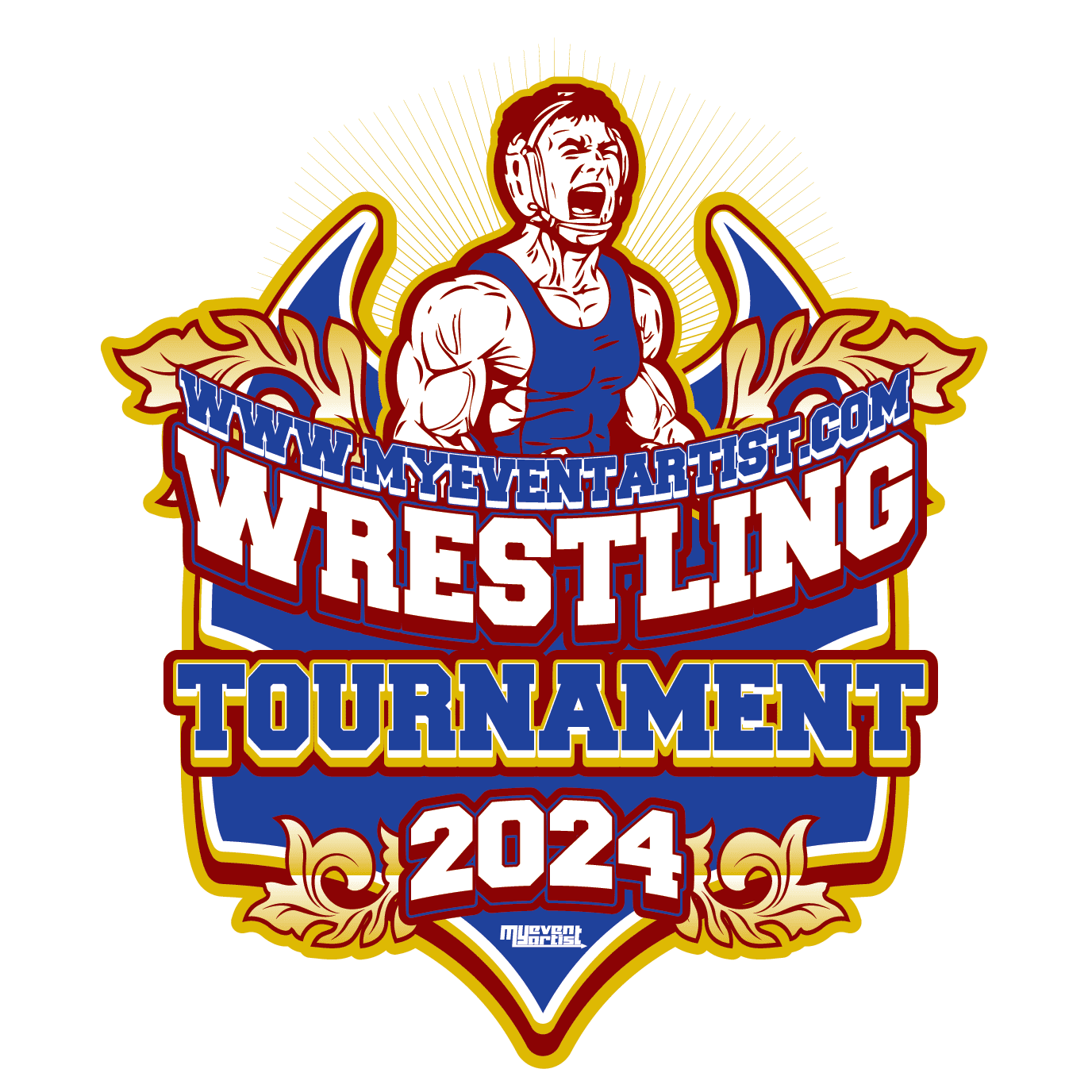 WRESTLING TOURNAMENT VECTOR LOGO DESIGN FOR PRINT | My Event Artist